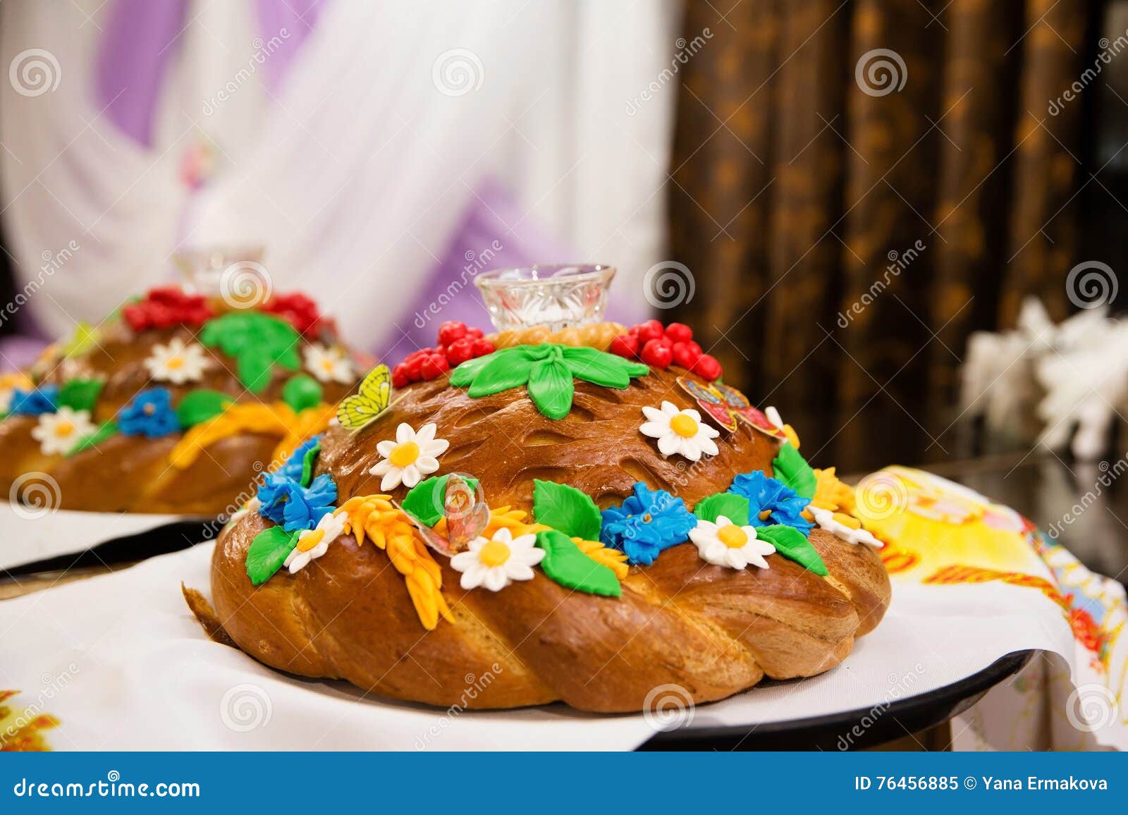 Russian Wedding Bread with Salt Stock Image - Image of love, food: 76456885