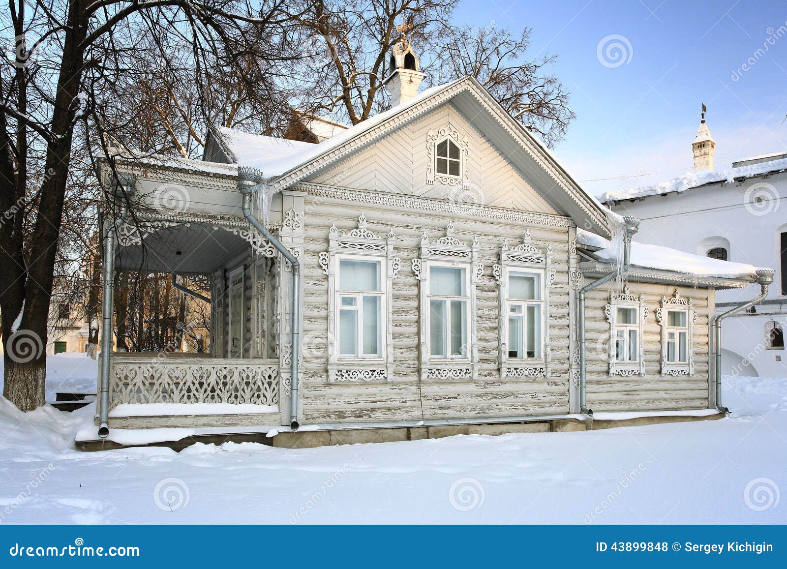 Russian Winter Cotage Traditional House Stock Photo - Image of ...