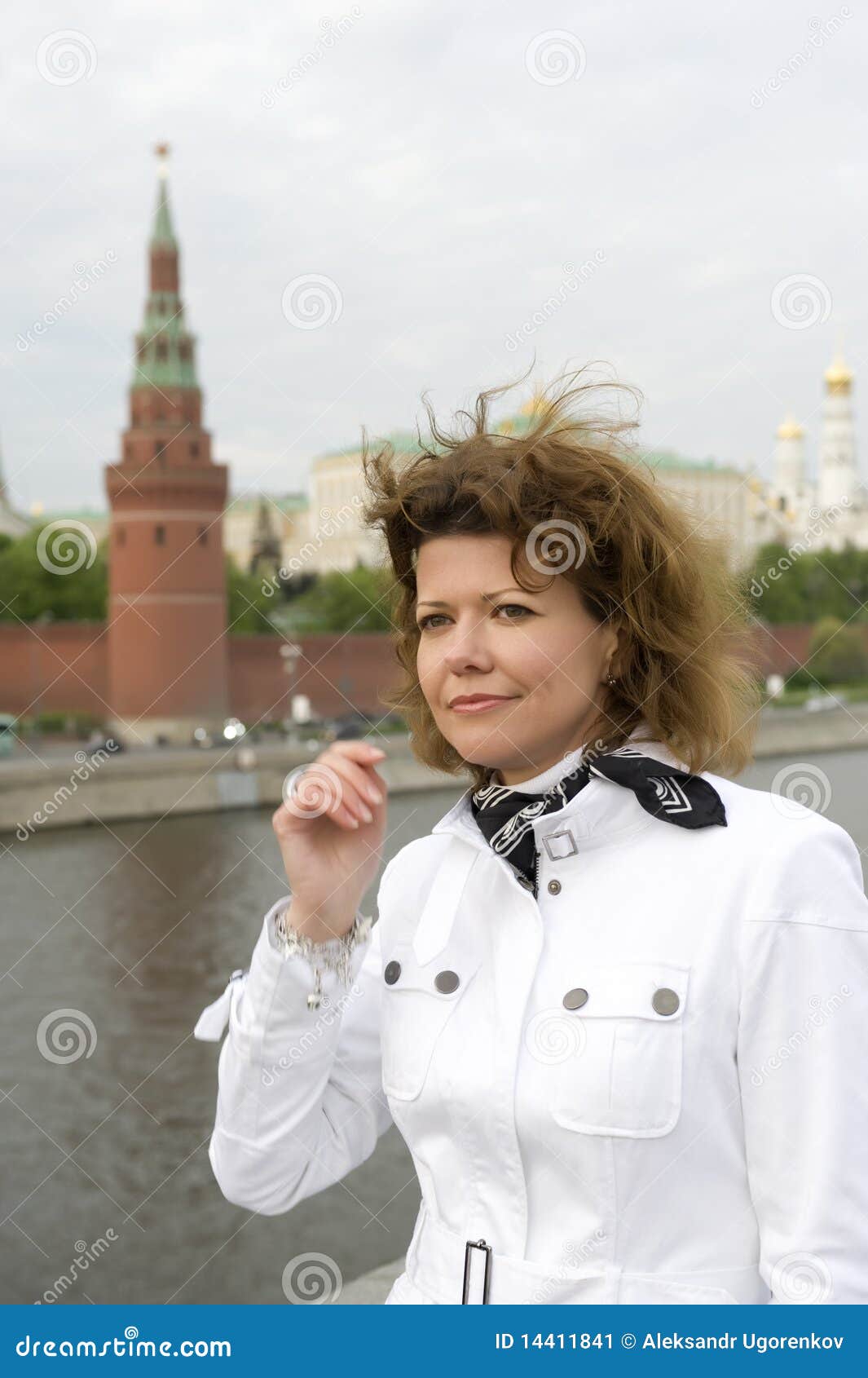 Russian Woman and Moscow Kremlin Stock Image - Image of russian, girl ...