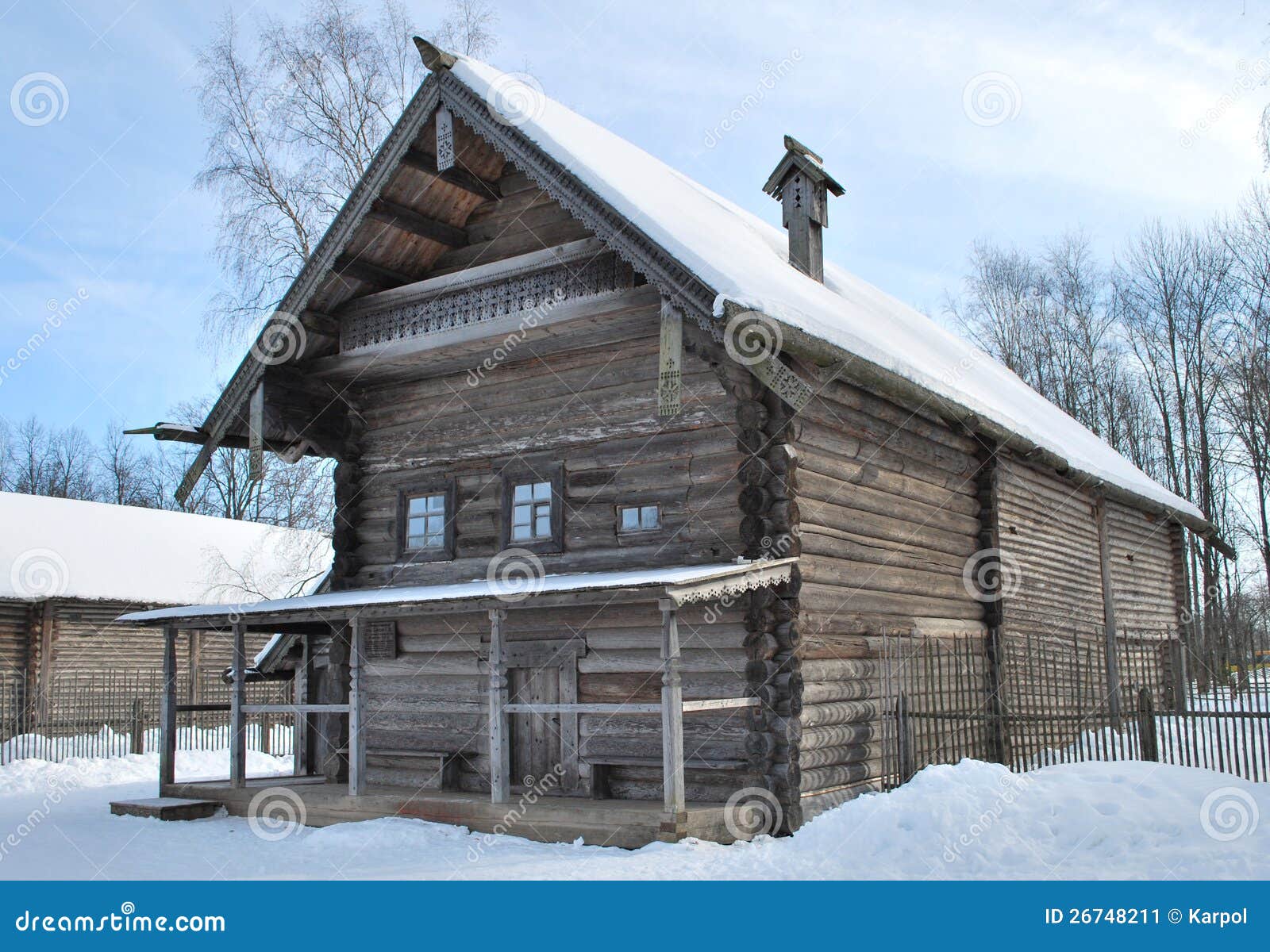 Russian wooden farmhouse stock image. Image of vitoslavlice - 26748211