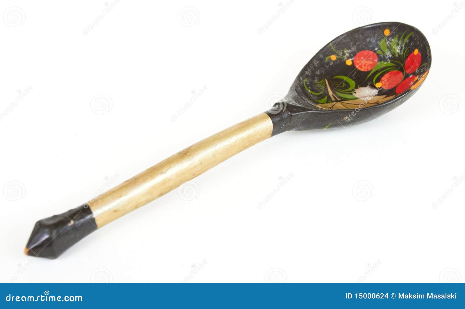 Russian wooden spoon stock photo. Image of decorated - 15000624