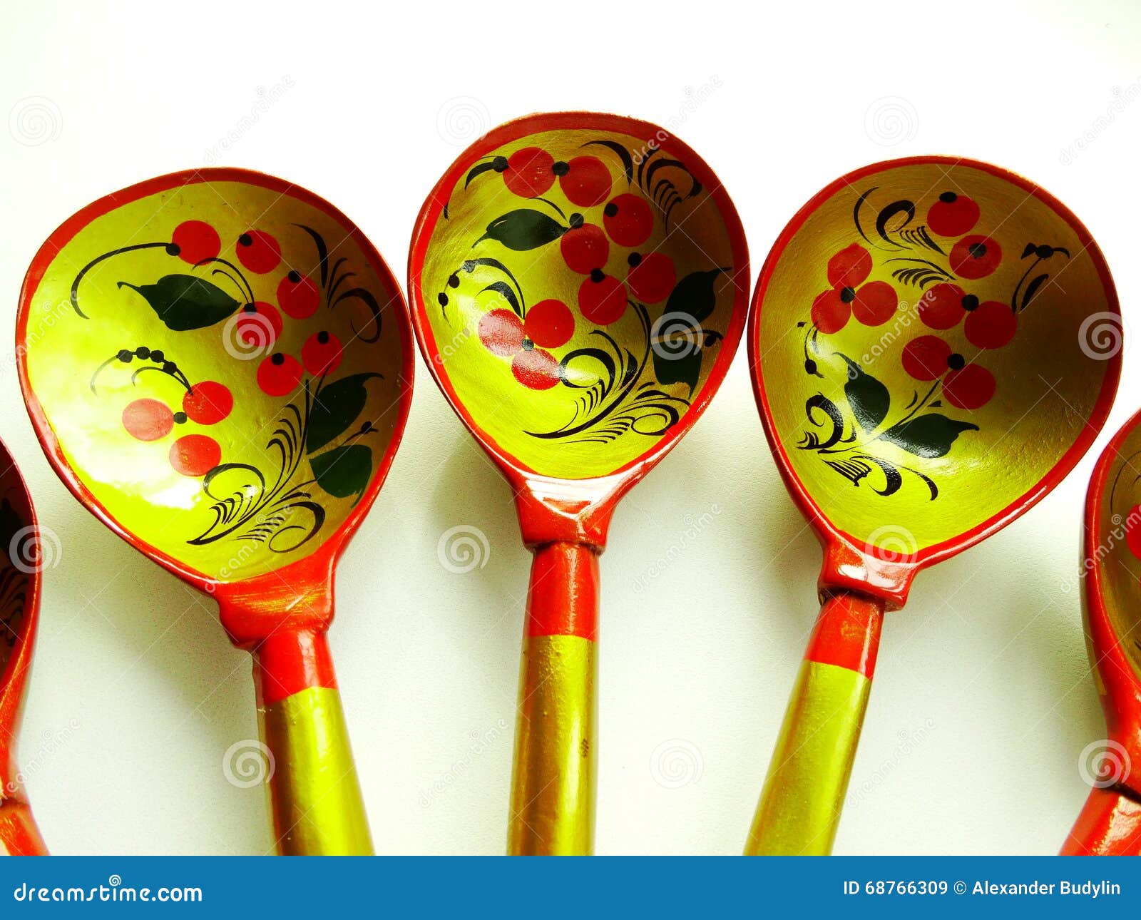 Russian wooden spoons stock image. Image of color, wooden - 68766309