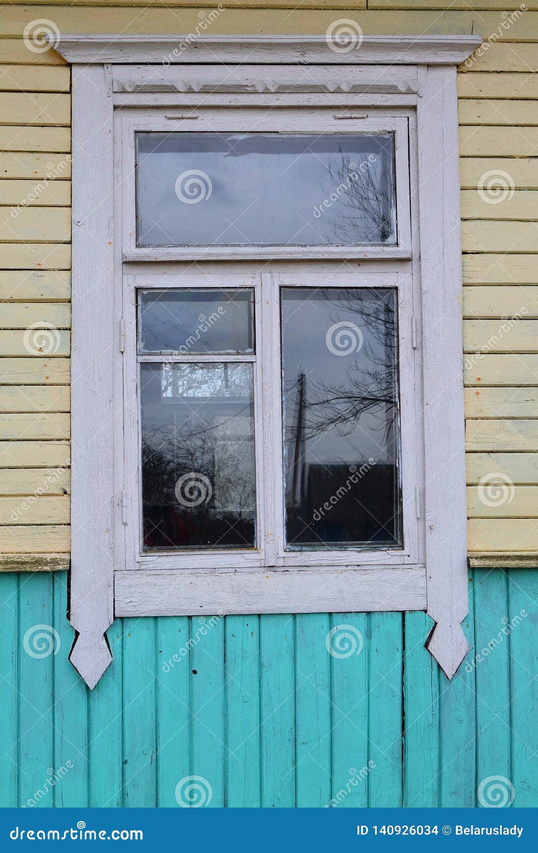 Russian Wooden Traditional Window Frame. Old Dirty Wall Wooden Texture ...