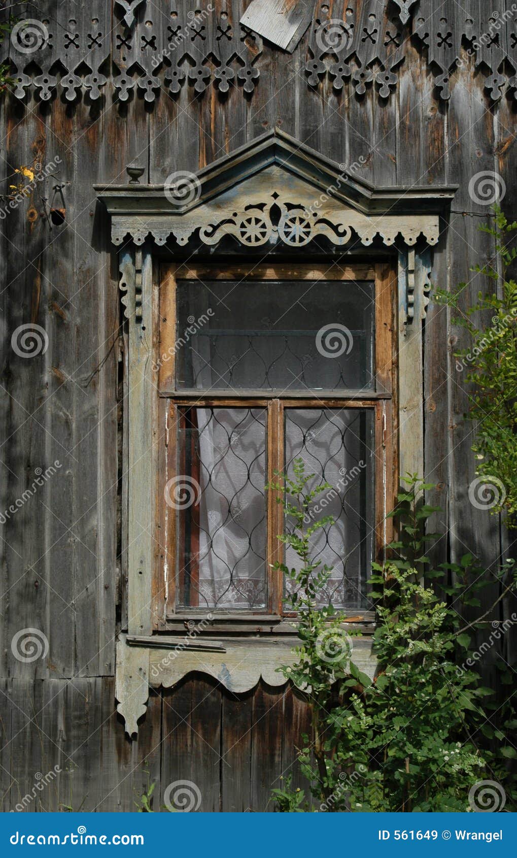 Russian Wooden Window stock image. Image of frame, cottage - 561649