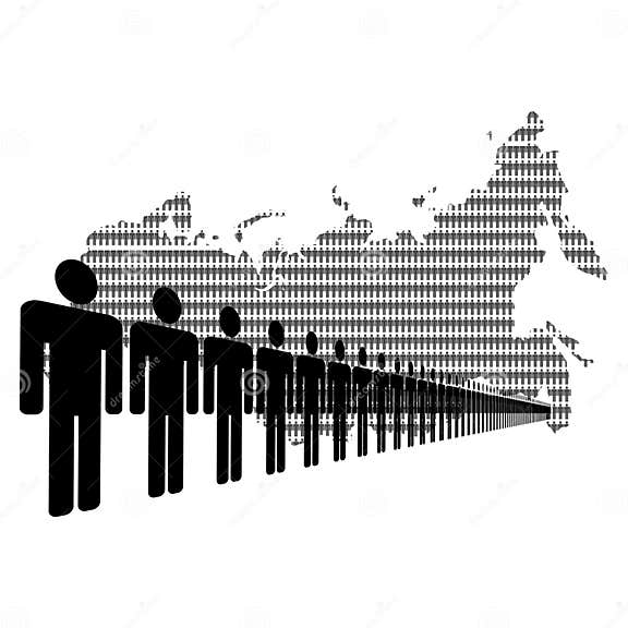 Russian workforce with map stock vector. Illustration of lots - 7835293