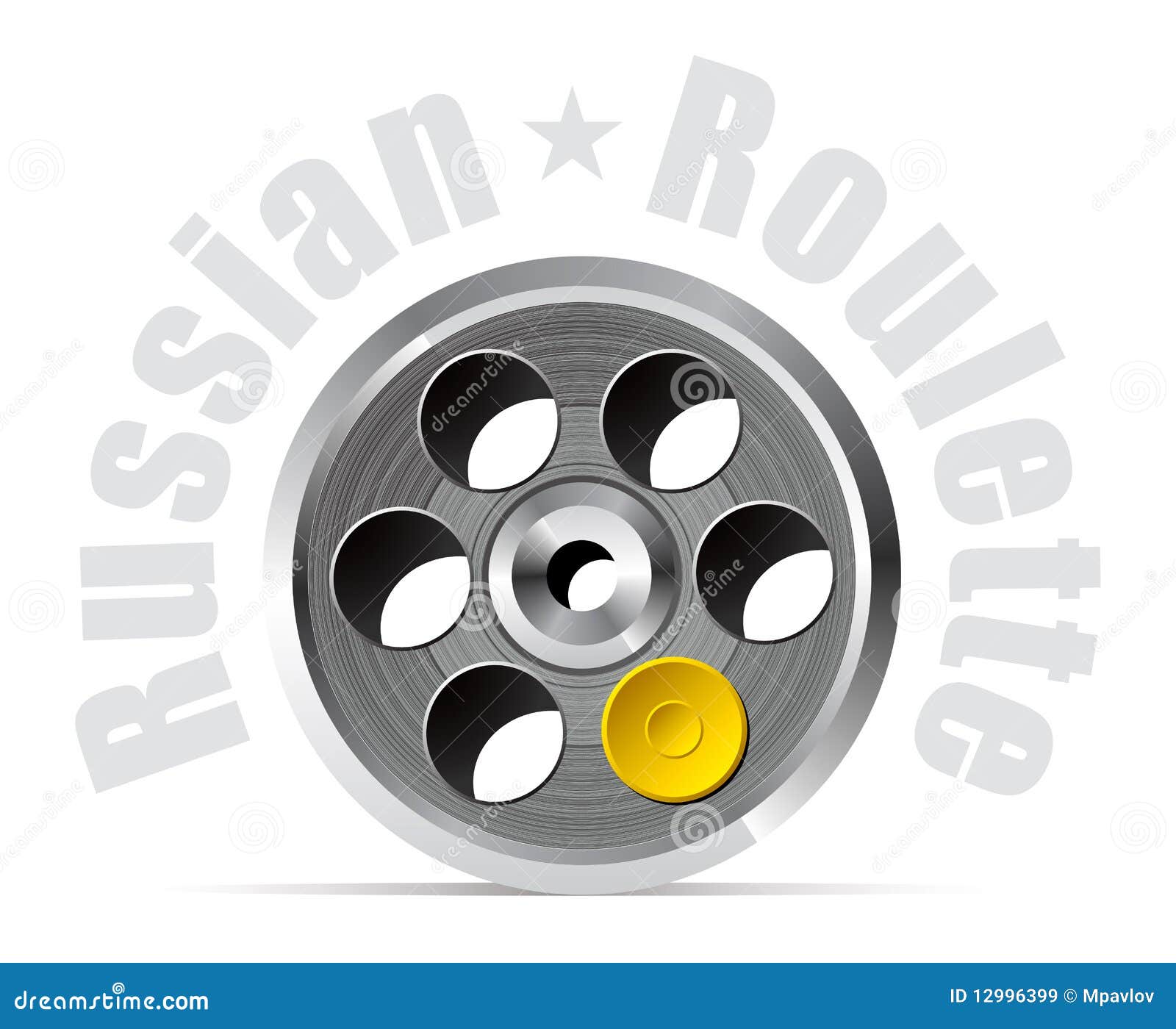 Russisch roulette vector illustratie. Illustration of spel - 12996399