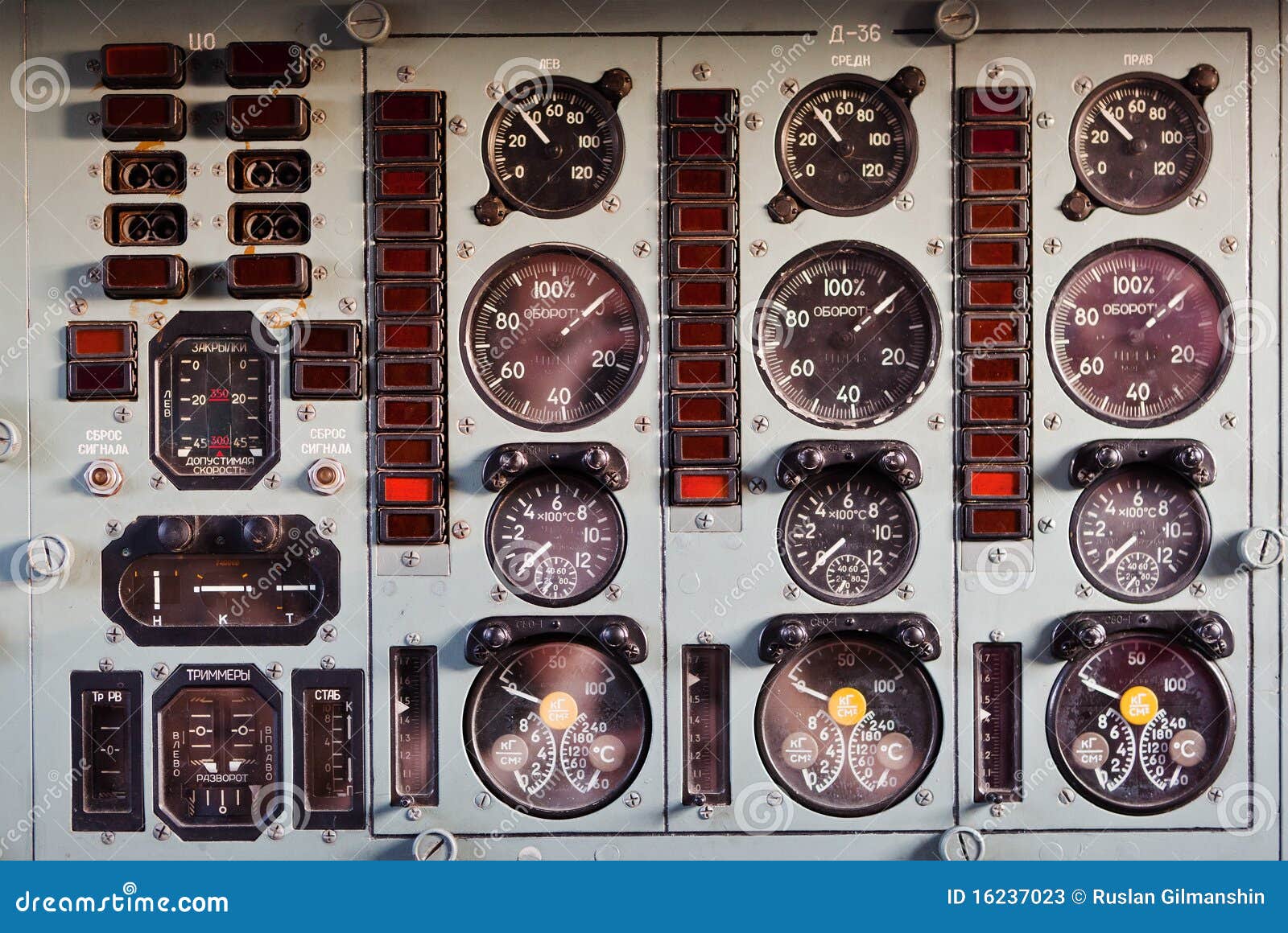 Russische Flugzeug-Flug-Instrumente Stockbild - Bild von vorwahlknopf ...