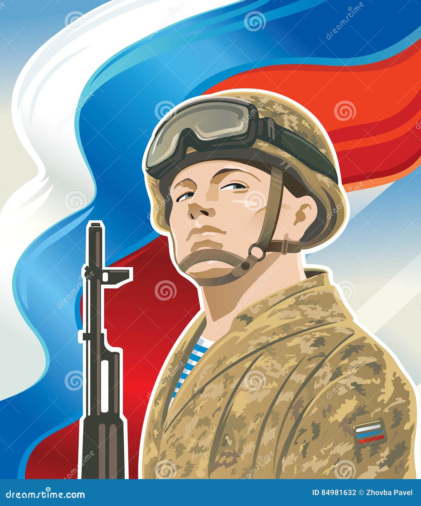 Russischer Soldat vektor abbildung. Illustration von feiertag - 84981632