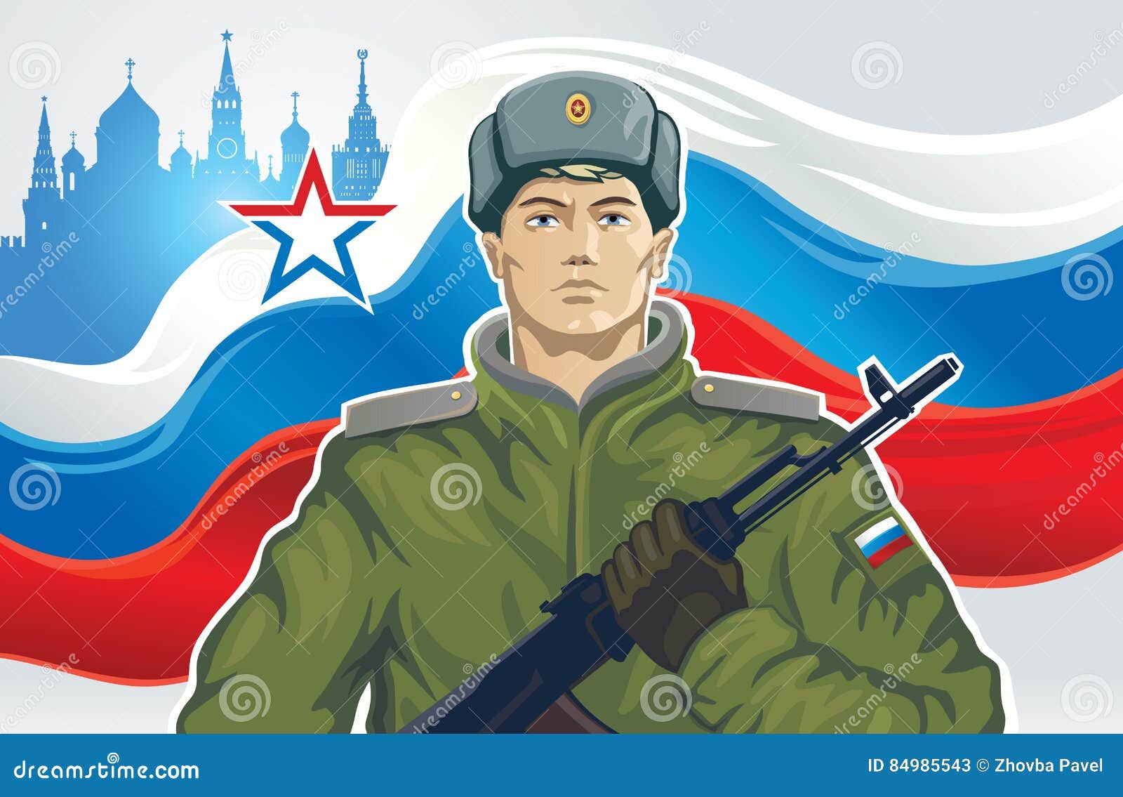Russischer Soldat vektor abbildung. Illustration von putin - 84985543
