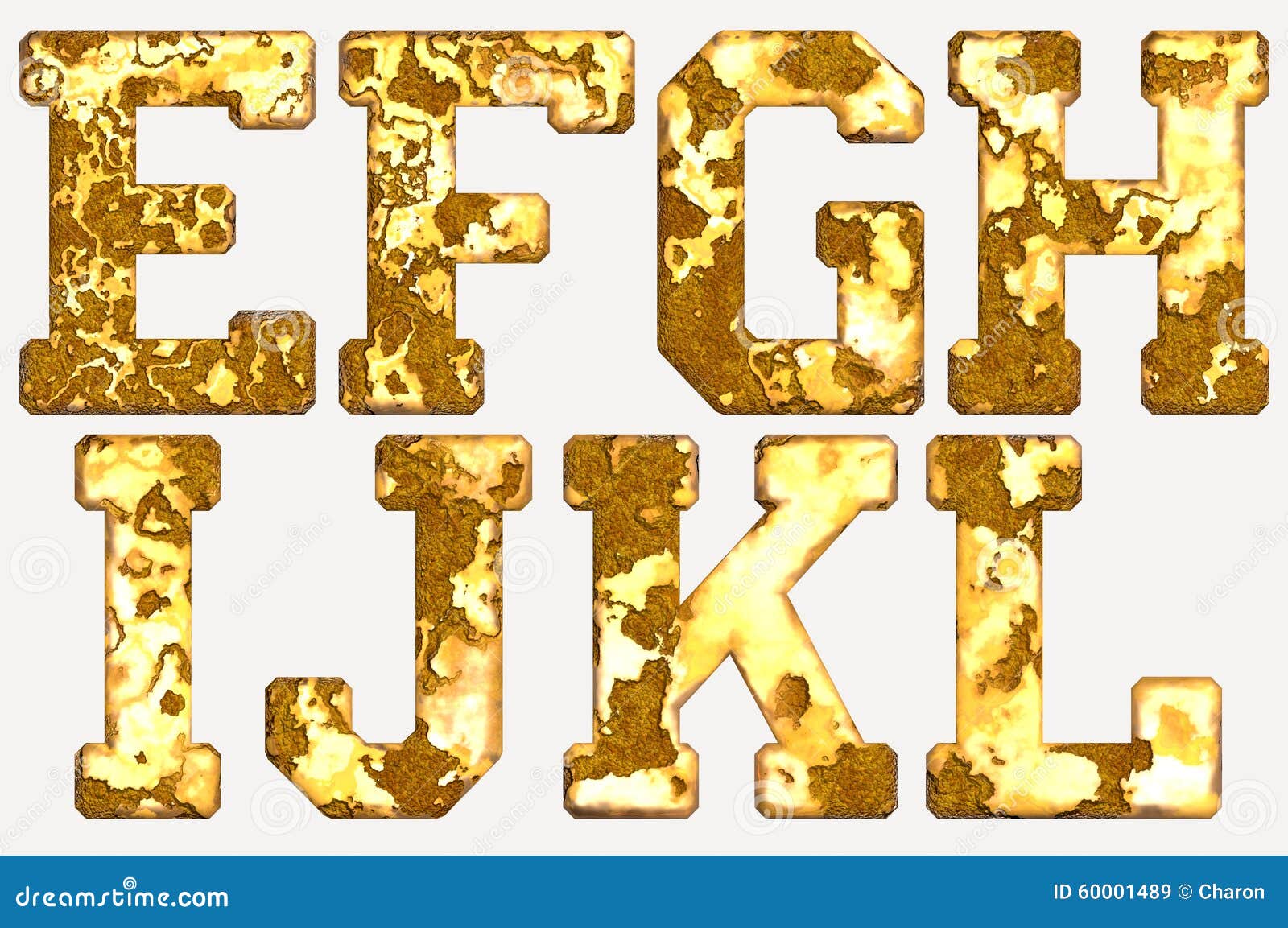 Rust alphabets isolated stock image. Illustration of color - 60001489