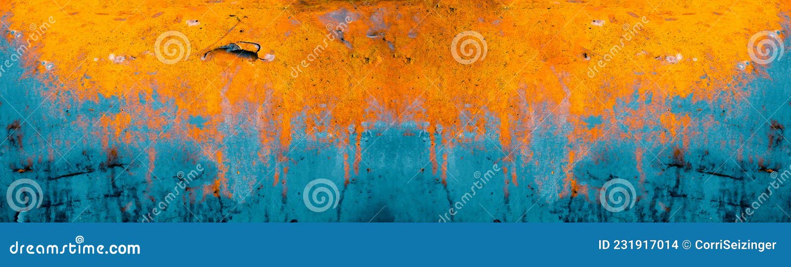 Rust Background Banner Panorama - Blue Orange Rustic Abstract Painted ...