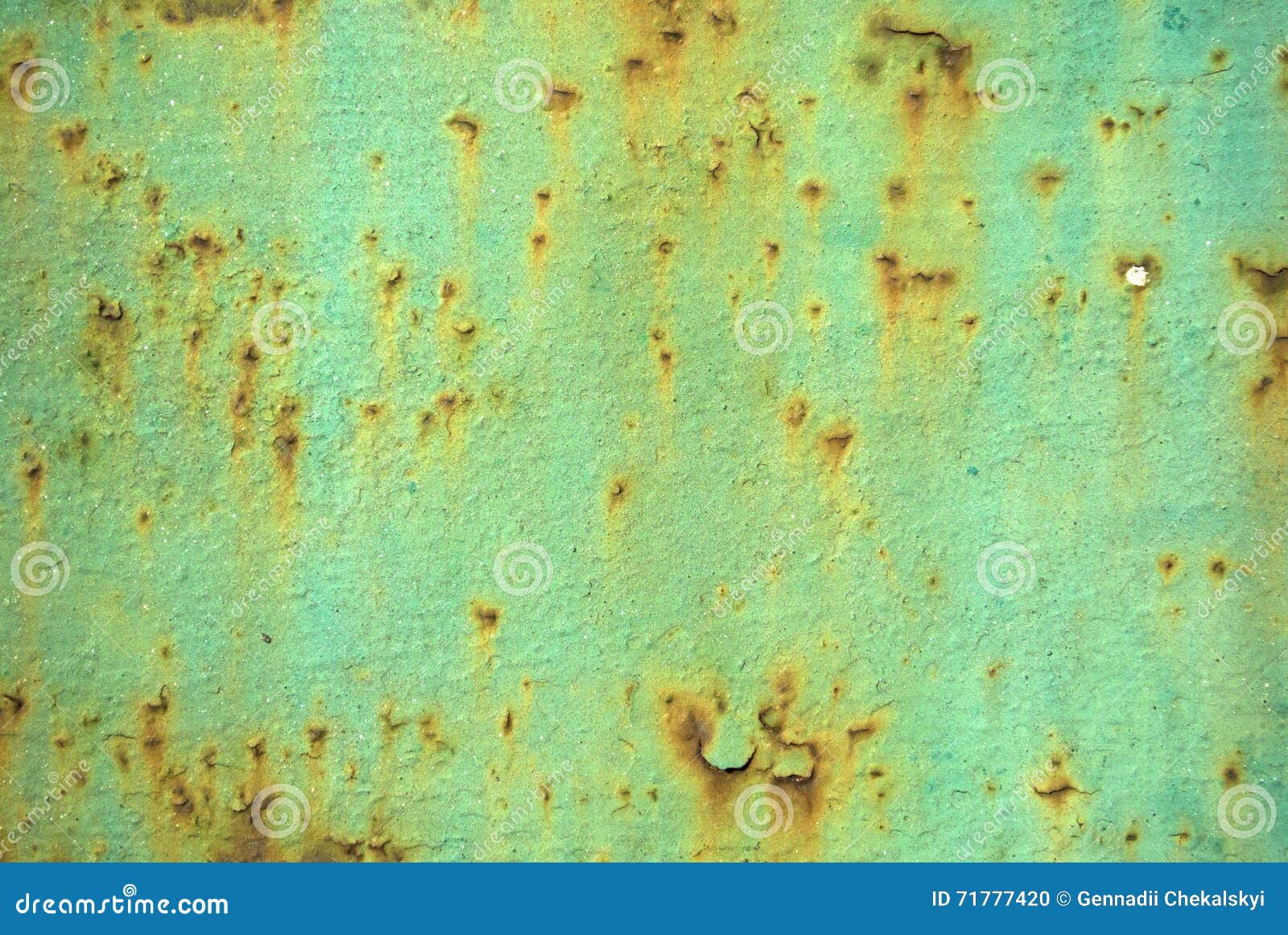 Rust on the Background of an Old Green Paint Stock Photo - Image of ...