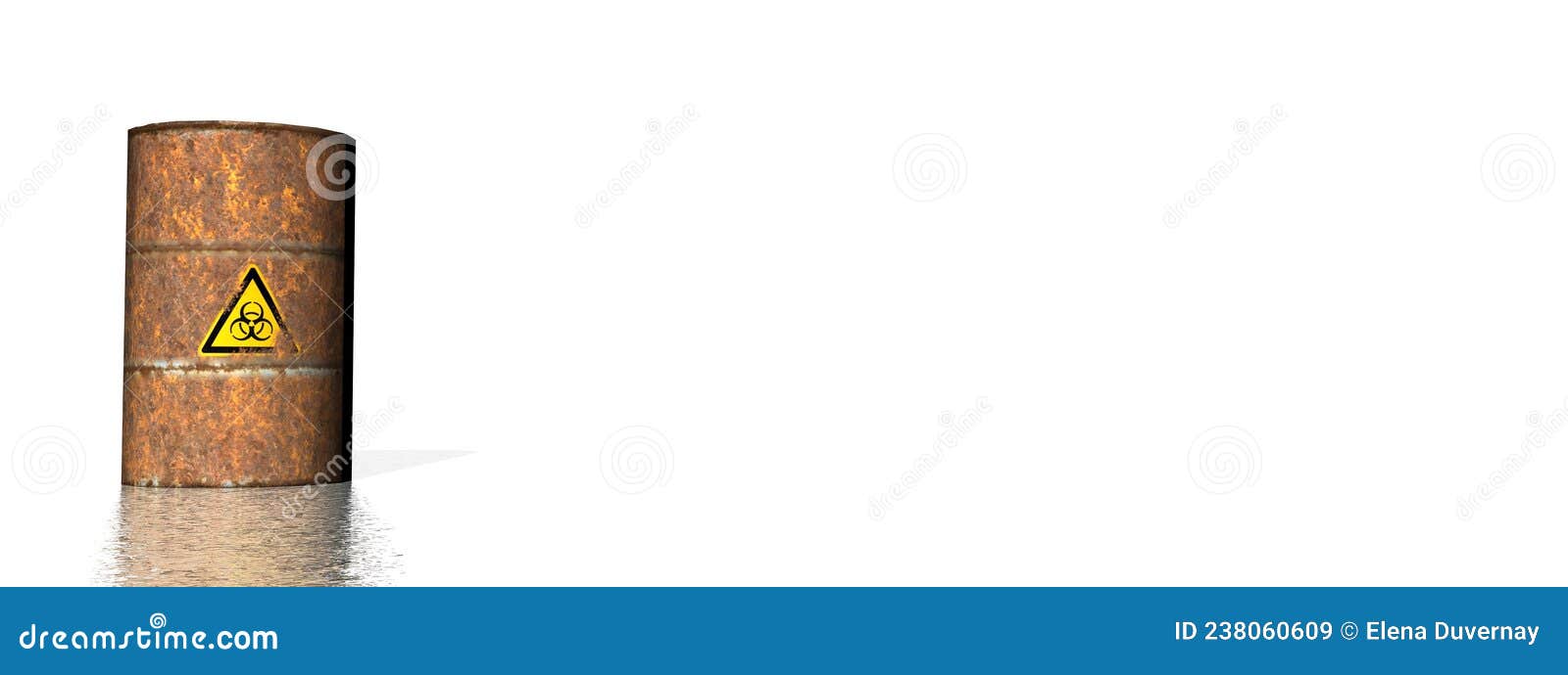 Rust Biohazard Barrel with Logo - 3D Render Stock Illustration ...