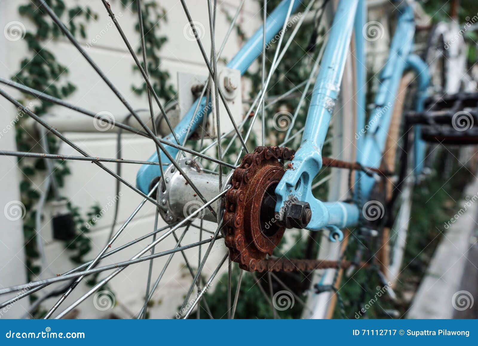 Rust on blue bicycle stock image. Image of rust, color - 71112717