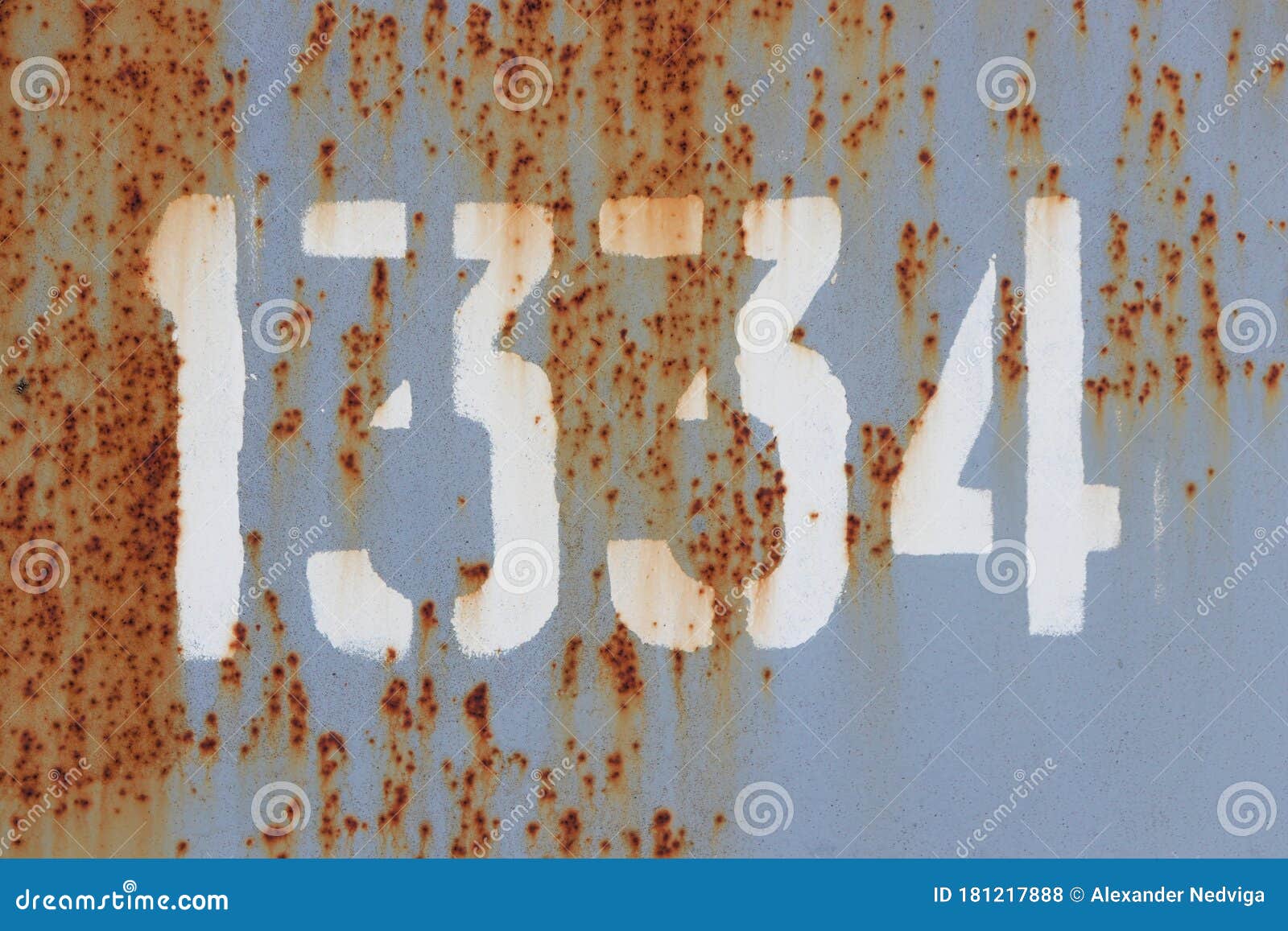 Rust Blue Painted Wall Texture. Number 1334 Stock Photo - Image of ...