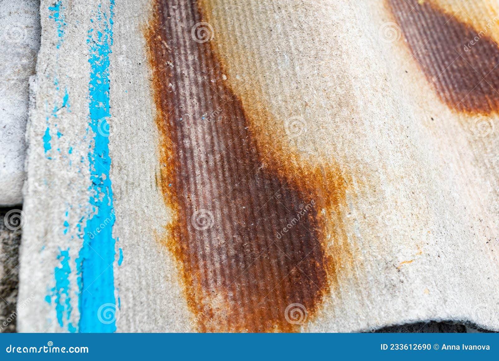 Rust Brown on Slate Close Up, Gray Asbestos Stock Photo - Image of ...