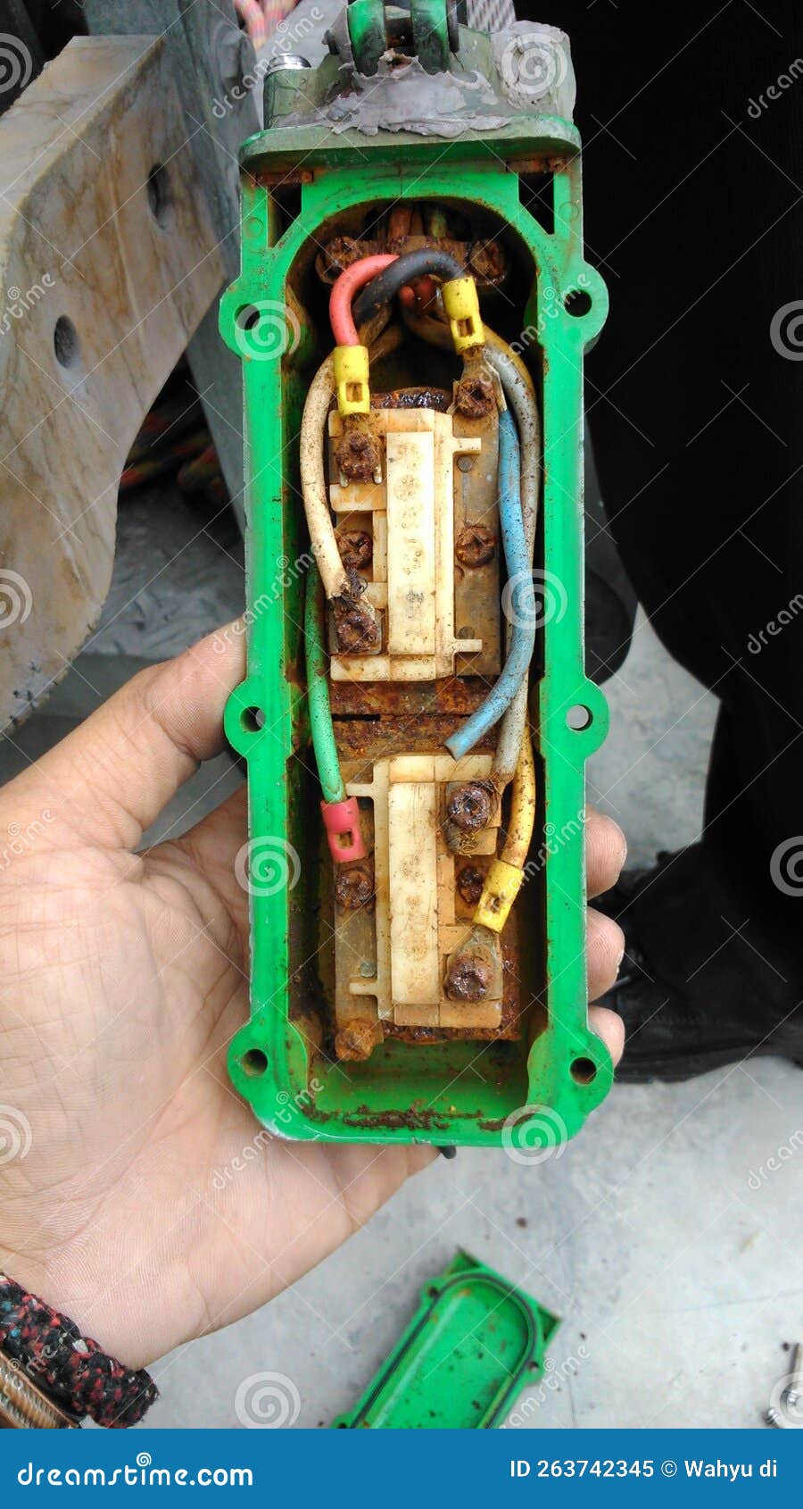 Rust on a Cable Lug that is on the Remote Control. Stock Image - Image ...