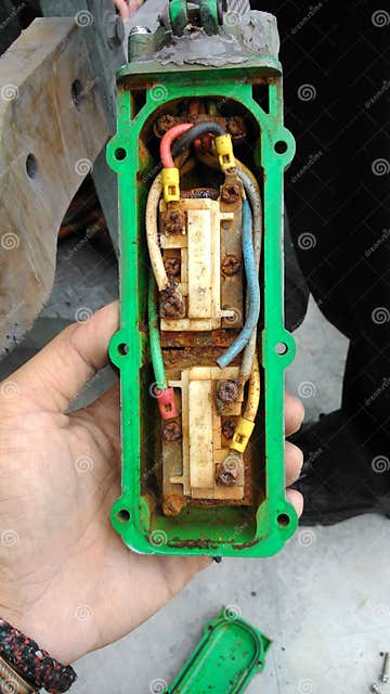 Rust on a Cable Lug that is on the Remote Control. Stock Image - Image ...