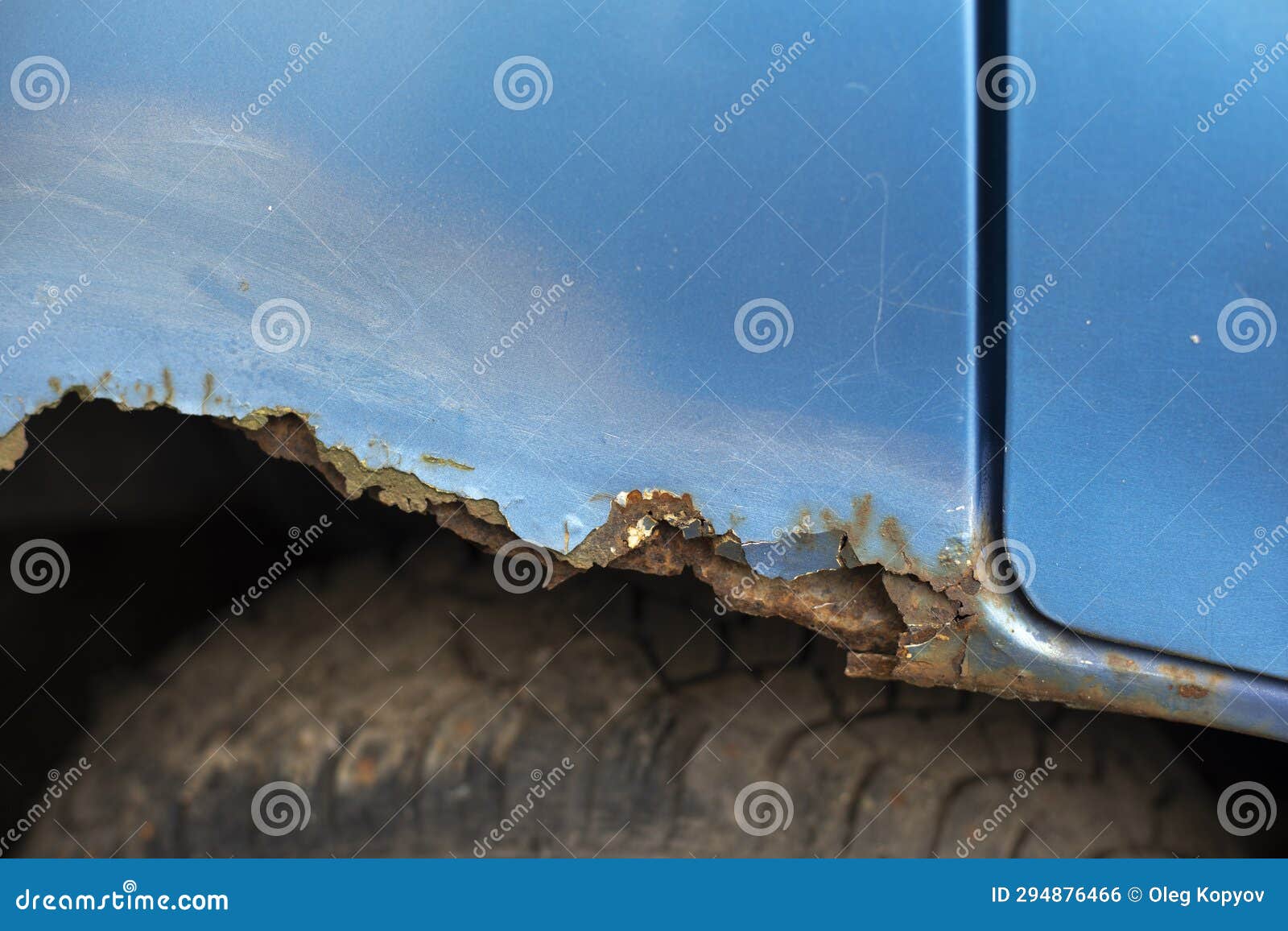 Rust on the Car Body. Rotted Metal Stock Photo - Image of workshop ...