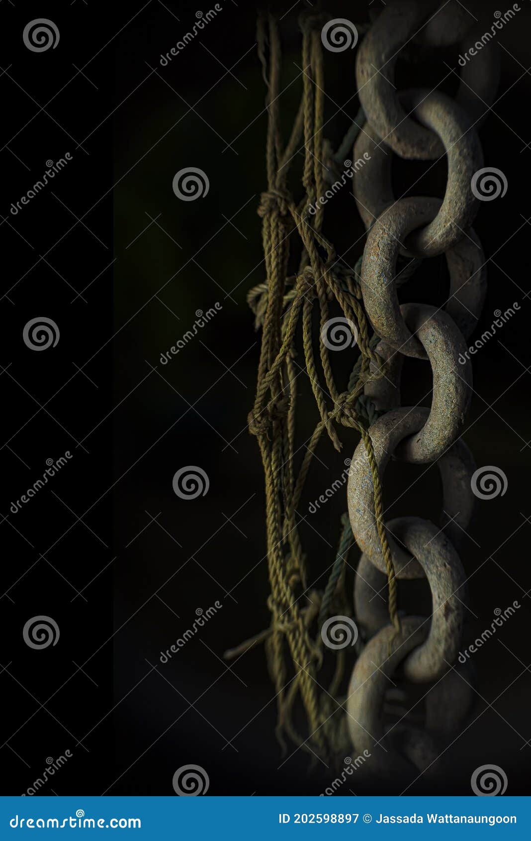 Rust Chain in a Black Background Stock Image - Image of crime, steel ...