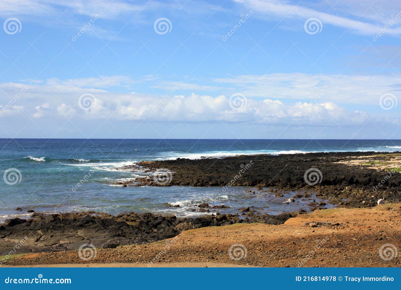 Rust Colored Soil and Volcanic Rock Lining the Pacific Ocean in Hawaii ...