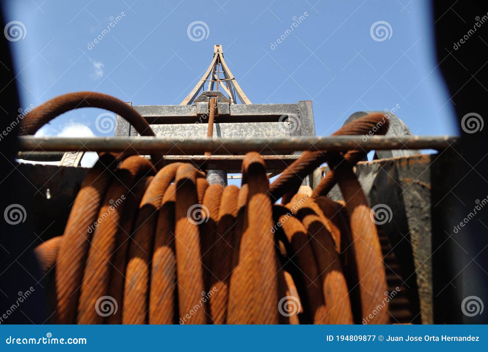 Rust ropes by the sea stock image. Image of abstract - 194809877