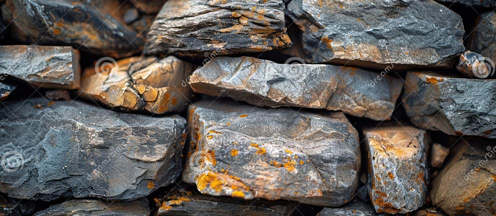 Rust-Covered Rocks Piled Up Stock Illustration - Illustration of ...