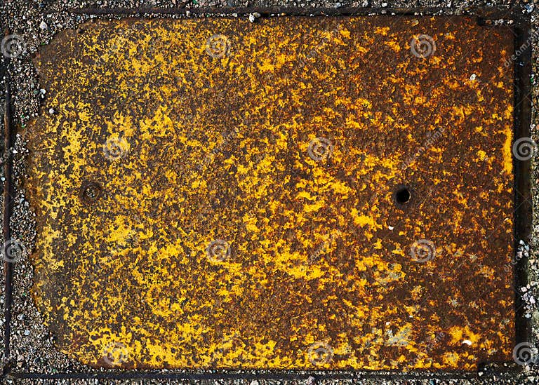 A Heavily Textured Rectangular Rusty Metal Plate Stock Photo - Image of ...