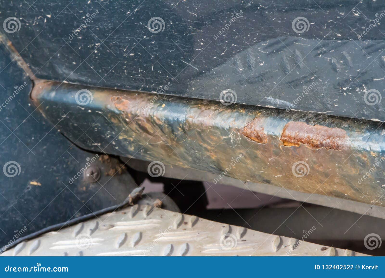 Perforating Corrosion Of Old Car`s Threshold. Royalty-Free Stock Image ...