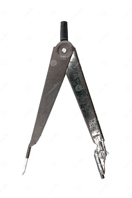 Rust Drawing Compass Isolated on White Background. Compasses Tool ...