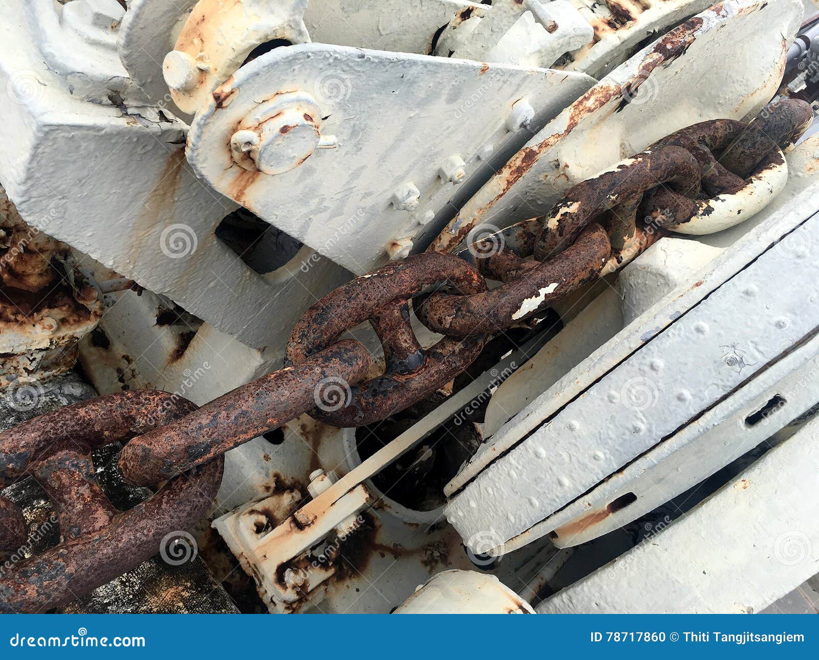 Rust Encrusted Iron Chain stock photo. Image of orange - 78717860