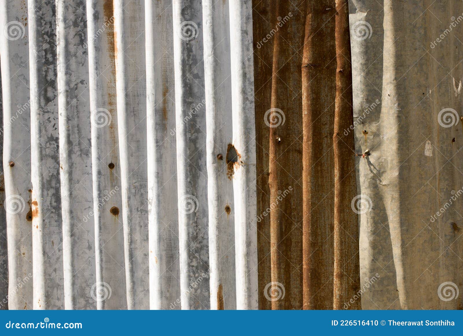 Rust on a Fence Made of Galvanized Roofing Sheets Stock Photo - Image ...