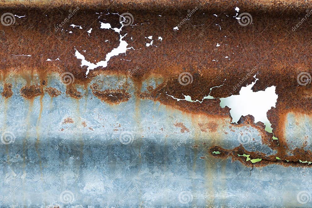 Rust on galvanized sheet stock image. Image of detail - 45788123