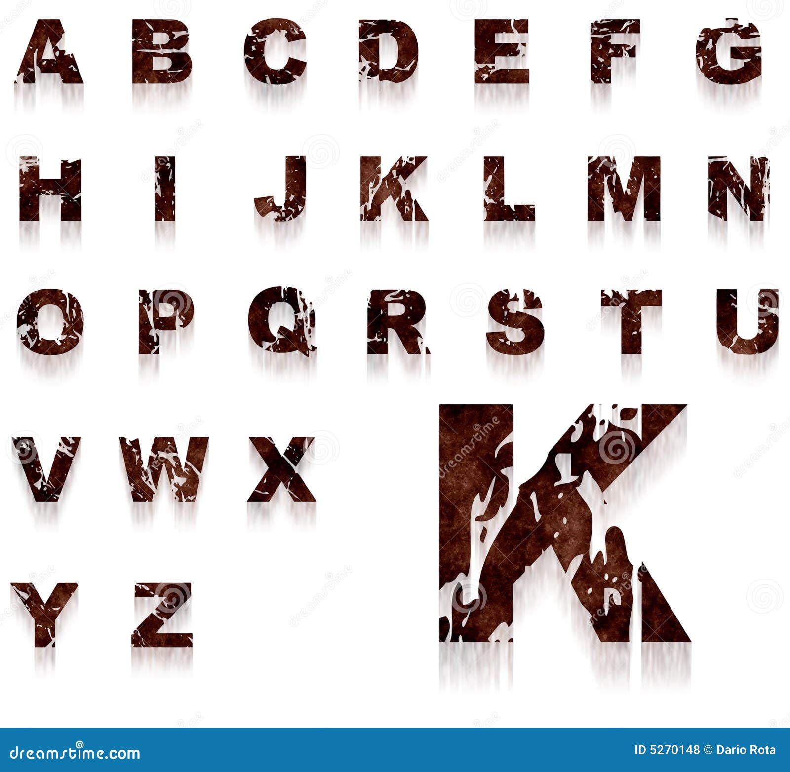 Rust grungy alphabet stock illustration. Illustration of black - 5270148