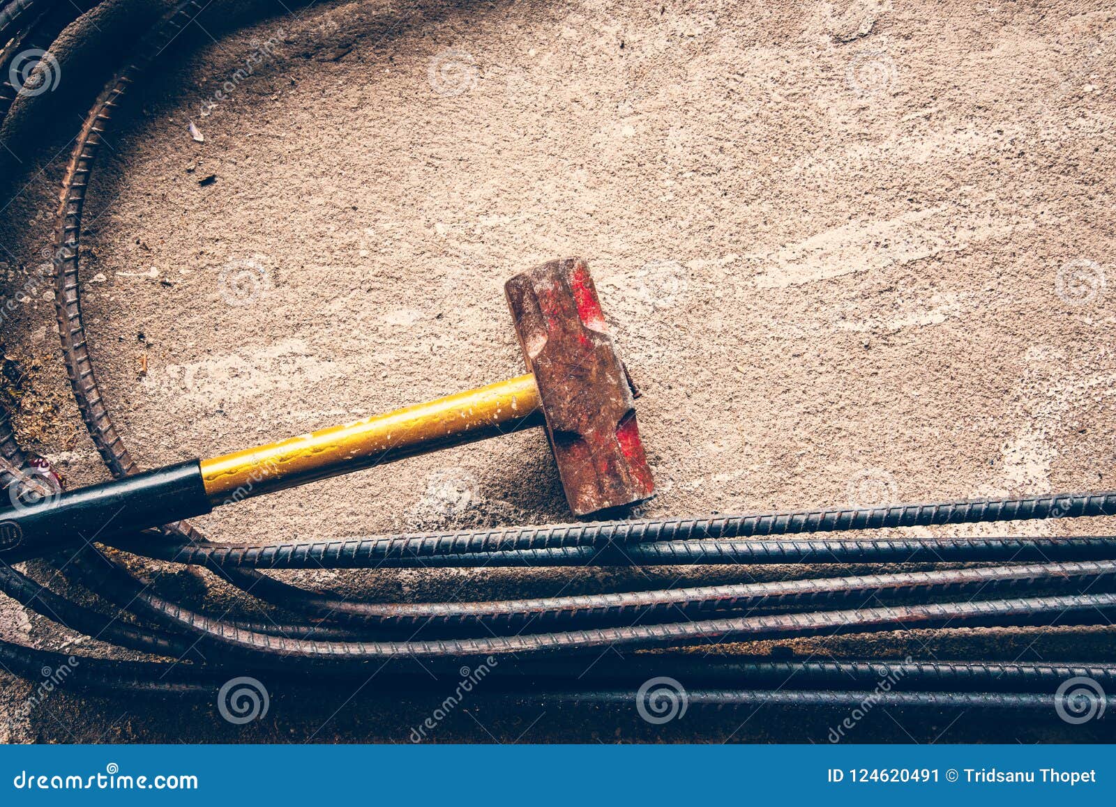 Rust hammer steel bar stock image. Image of group, architecture - 124620491