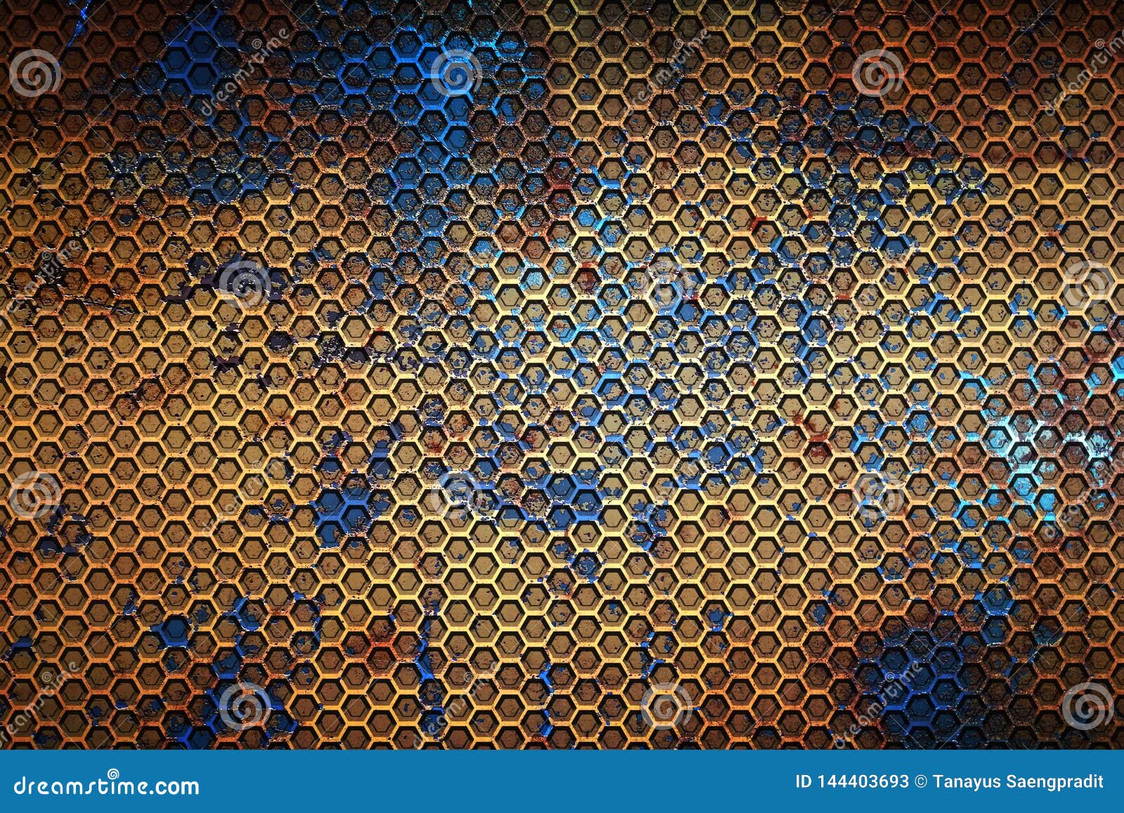 Rusty Hexagon Background and Texture Stock Illustration - Illustration ...