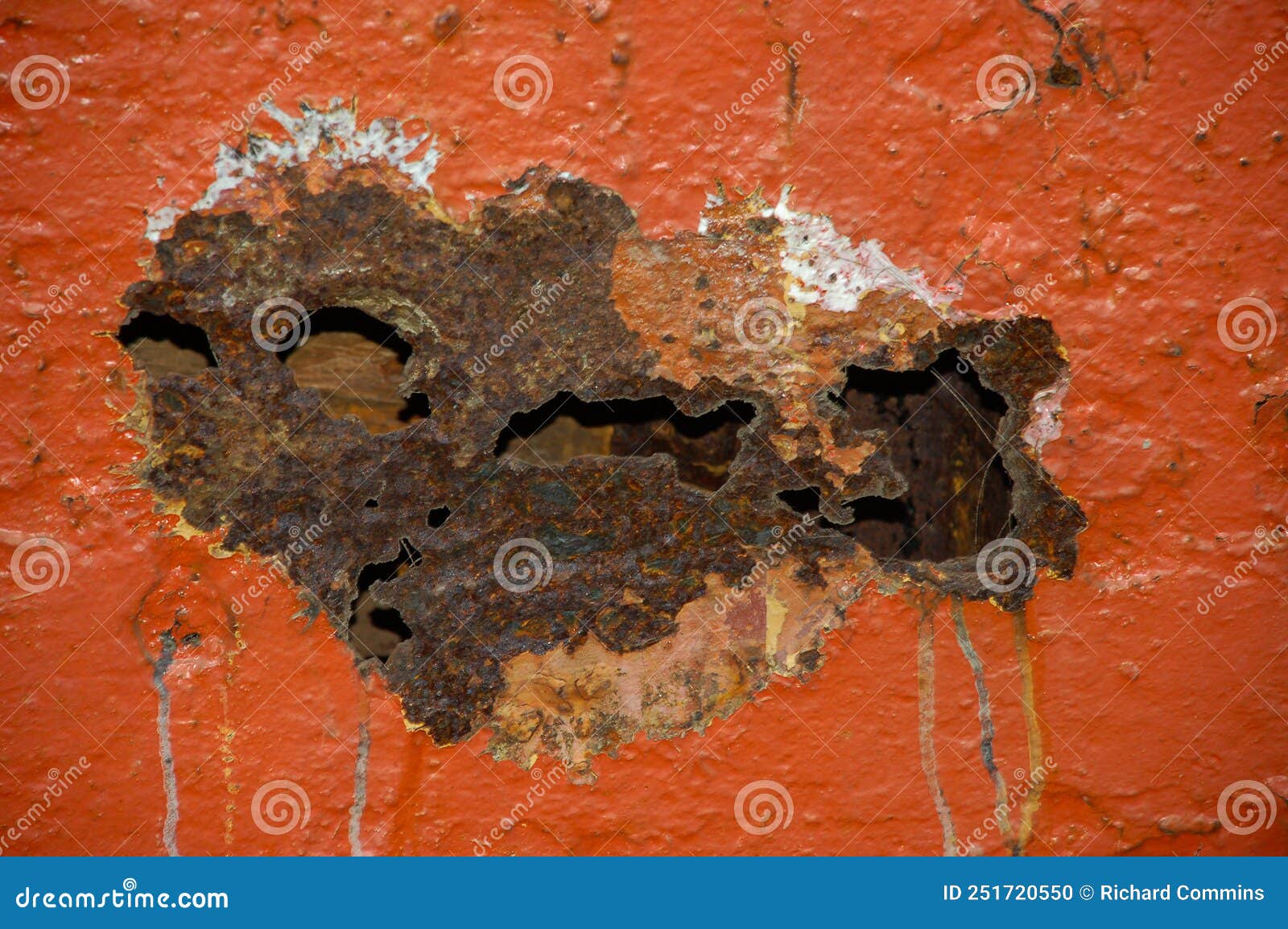 Rust Hole on Side of Old Boat Stock Photo - Image of hole, wall: 251720550