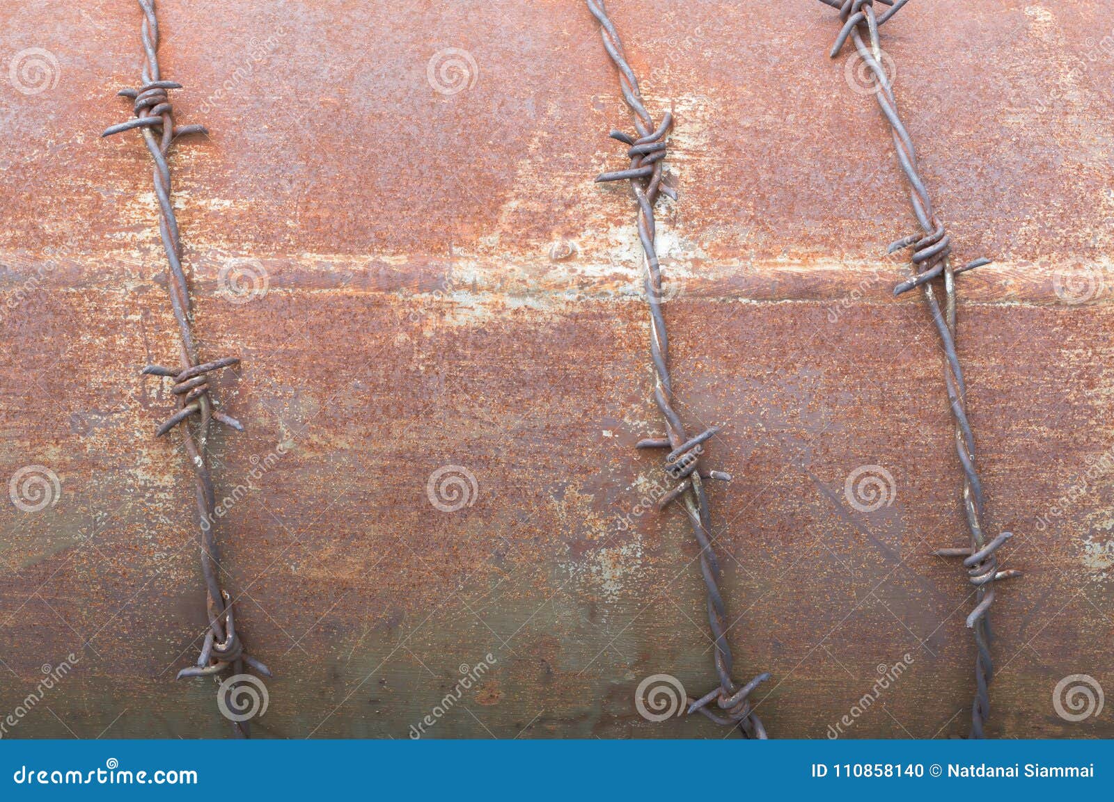 Rust on Iron Plate Background with Barbed Wire Stock Photo - Image of ...