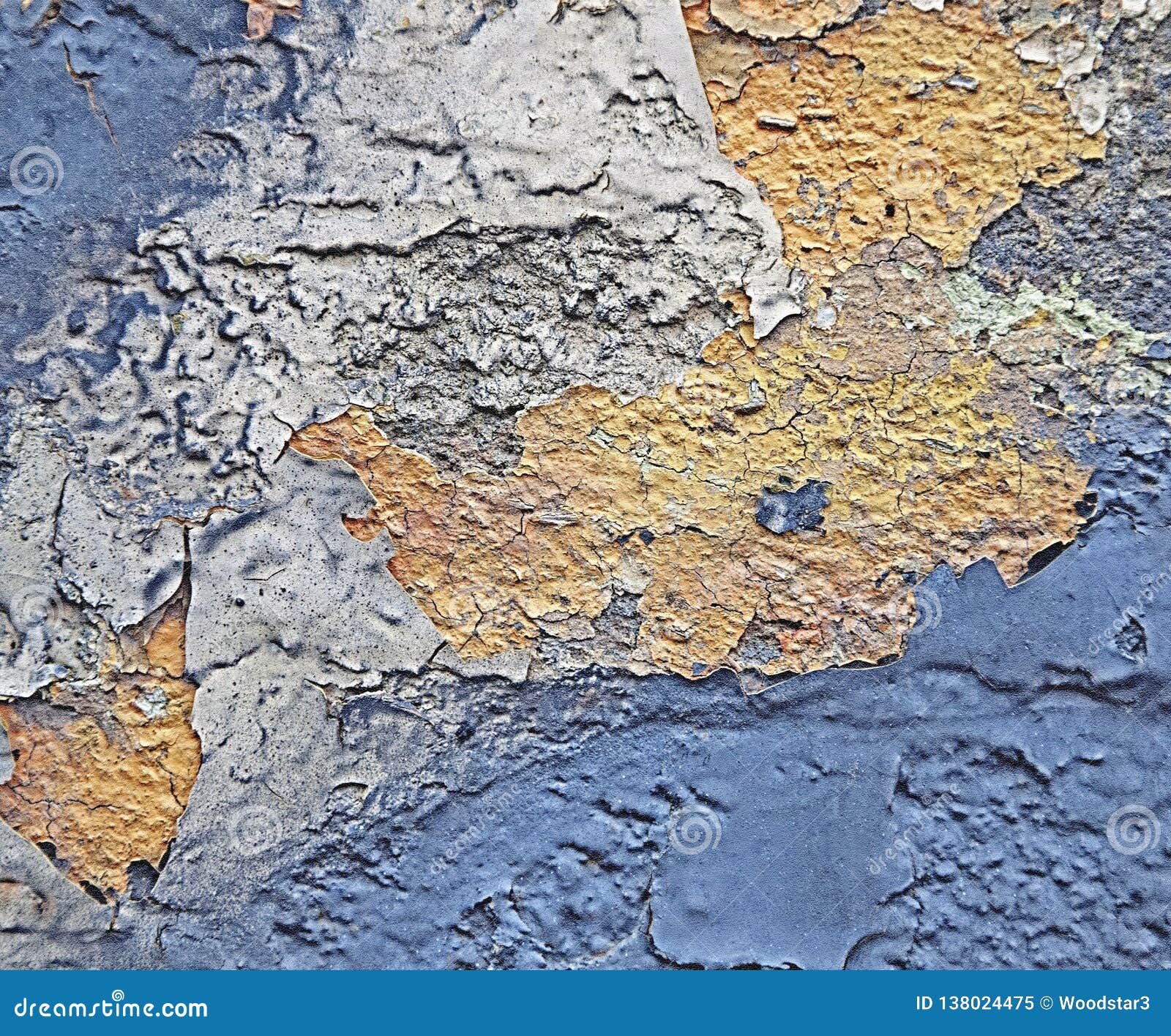 Rust on the Iron. the Textures and Background of Cracked Blue and ...