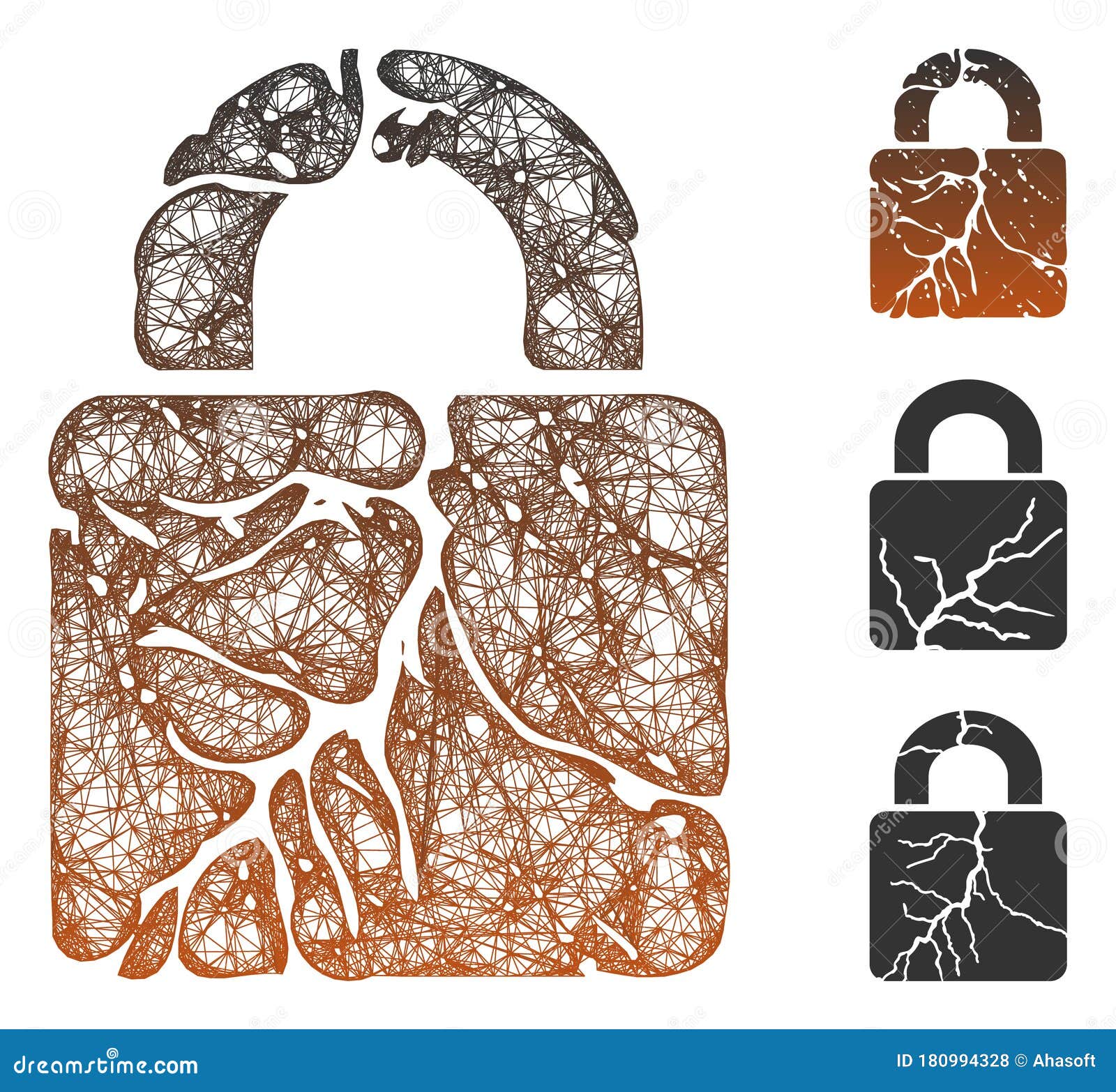 Rust Lock Polygonal Web Vector Mesh Illustration Stock Vector ...