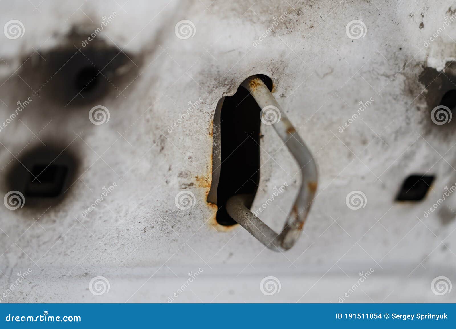 Rust Marks on the Back of the Car Hood Around the Lock Stock Photo ...