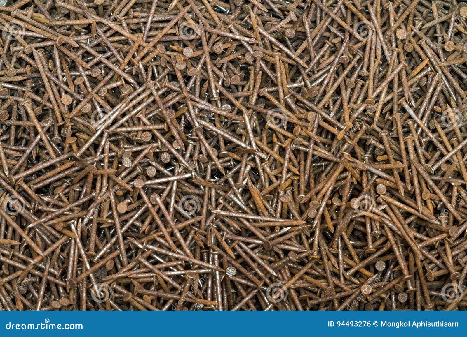 Rust on nails stock photo. Image of bent, rough, iron - 94493276