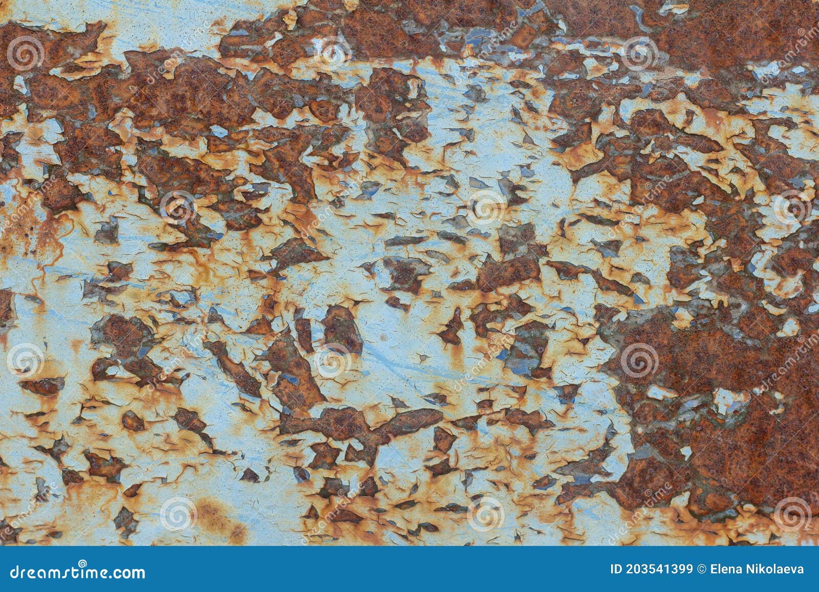 Rust.Old Blue Painted Wall with Rust Spots.Textured Rusty Metal ...