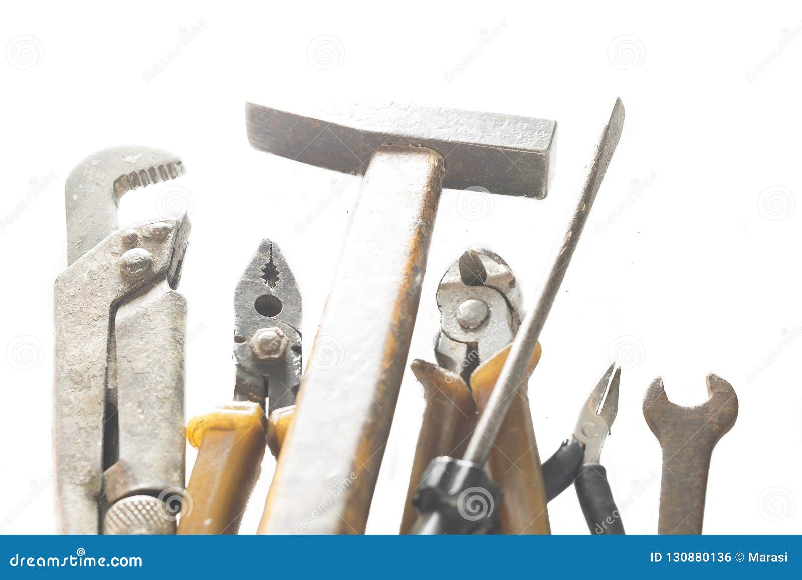 Rust Old Metal Tools on a White Background Stock Photo - Image of ...