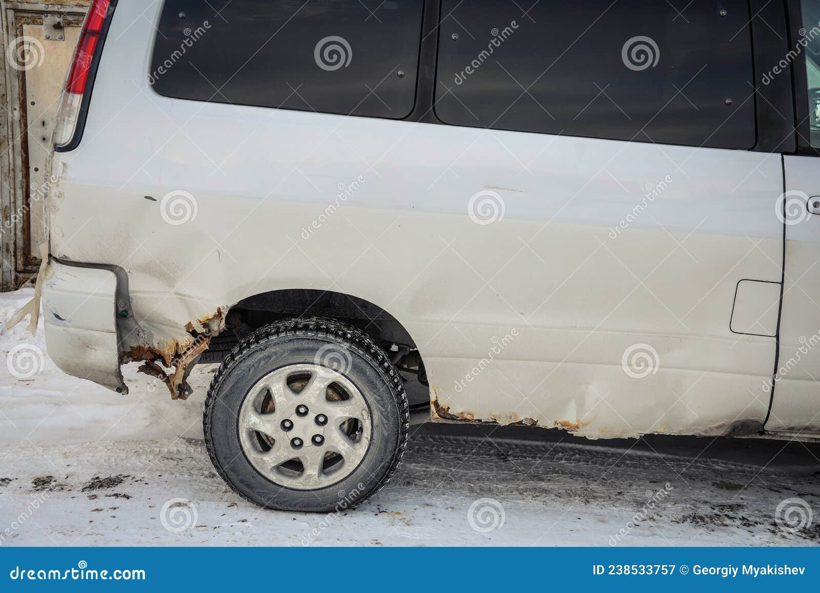 Rust on an old minivan stock image. Image of imperfection - 238533757