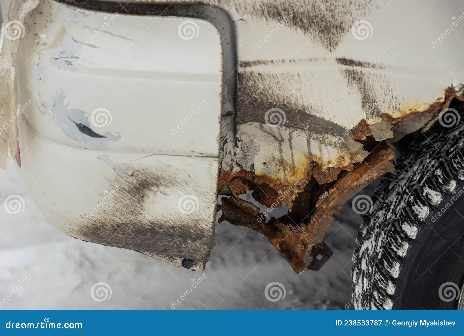 Rust on an old minivan stock image. Image of damaged - 238533787