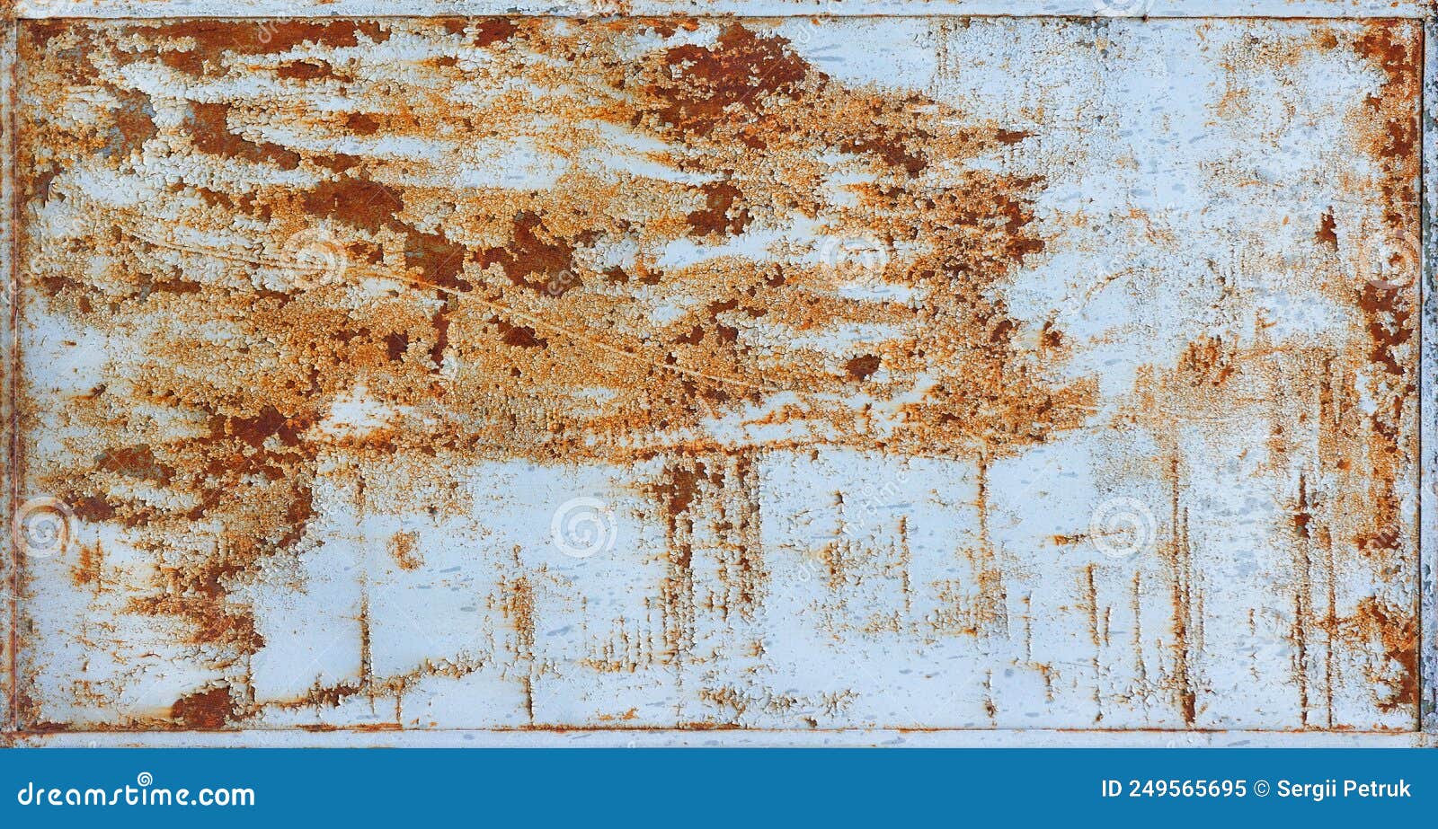 Rust on an Old Sheet of Metal Texture Framed Around the Perimeter Stock ...