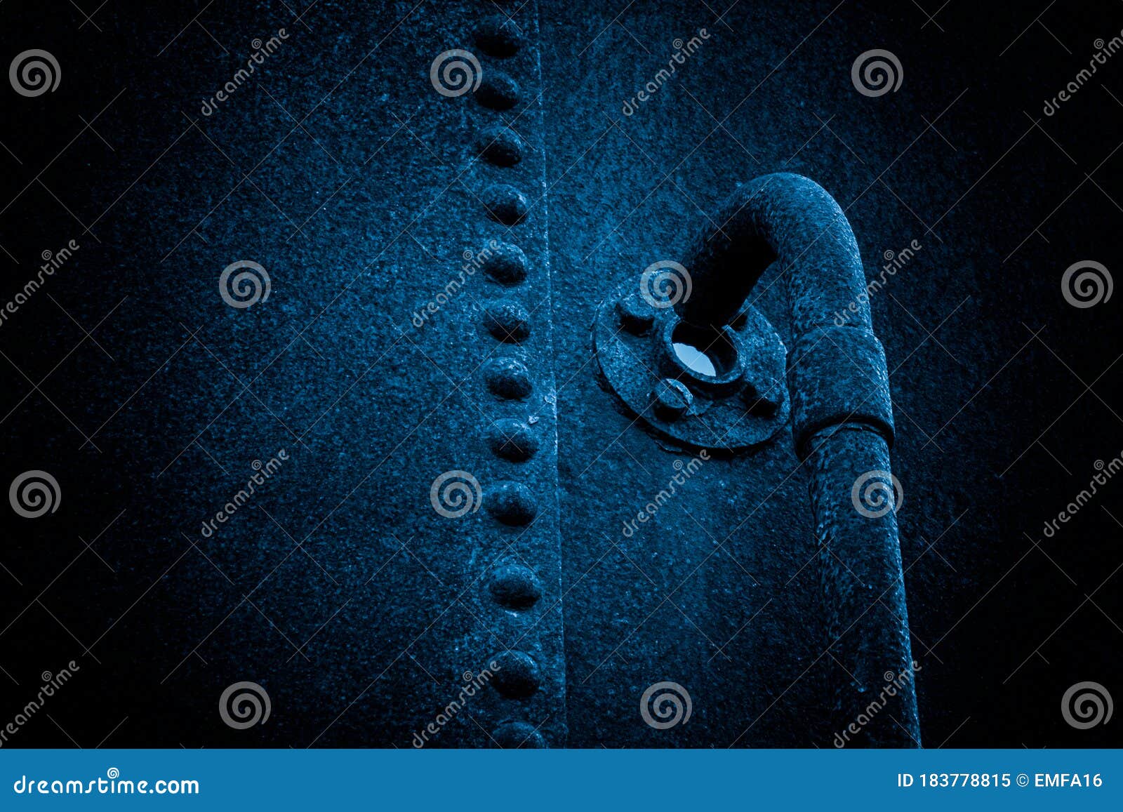 Rust on Old Water Tank in Blue Stock Image - Image of rivet, blue ...