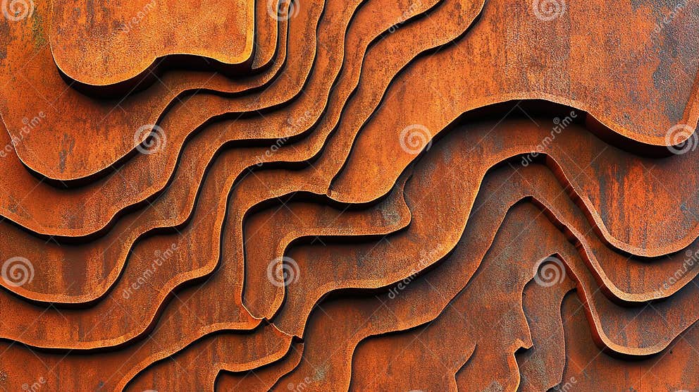 Rust Patterns Developing into Topographic Maps Featuring Natural ...