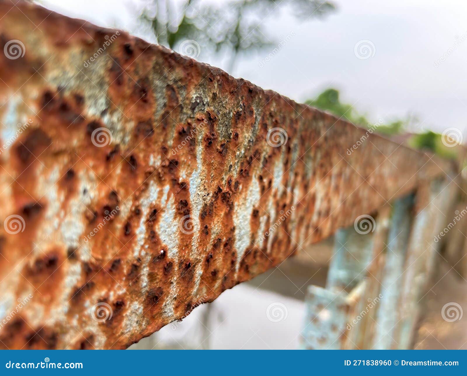 Rust and Peeling Paint on a Truss Bridge Over a River Stock Photo ...